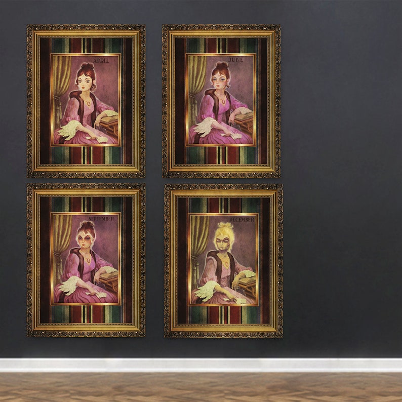 Set of 4 Haunted Mansion Changing Portraits - Etsy