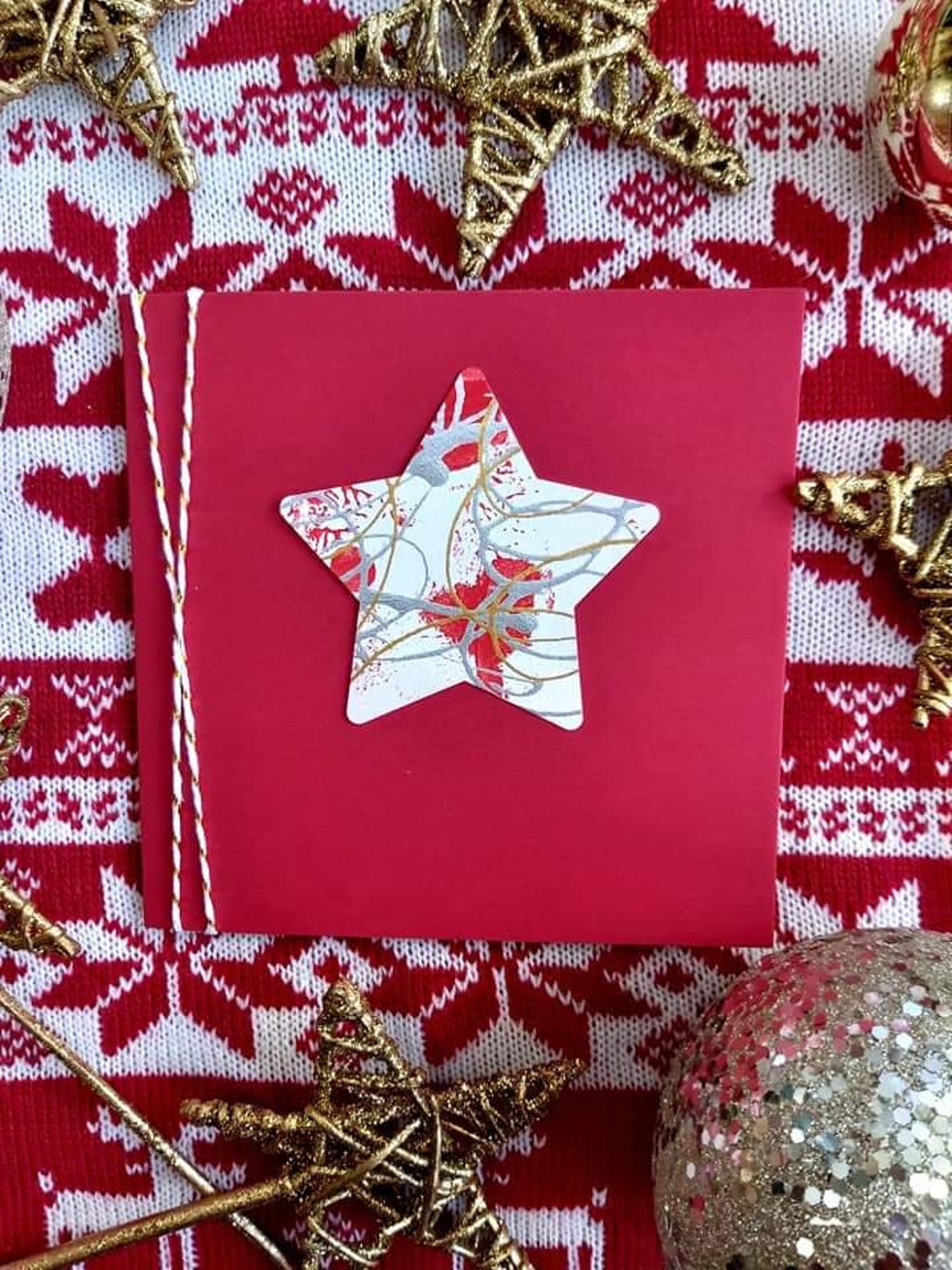 Christmas Star Cards Red Star Card Kraft Star Card Packs - Etsy