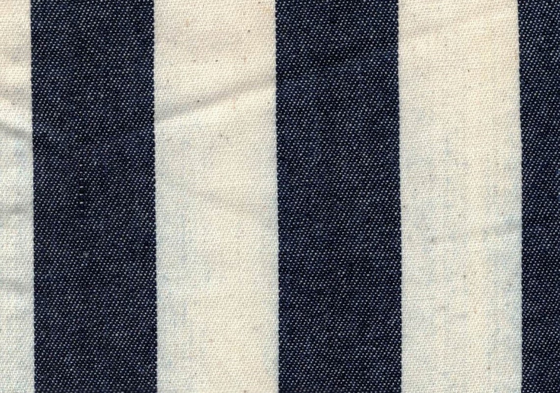 100% Cotton Denim Big Stripe Fabric - Etsy