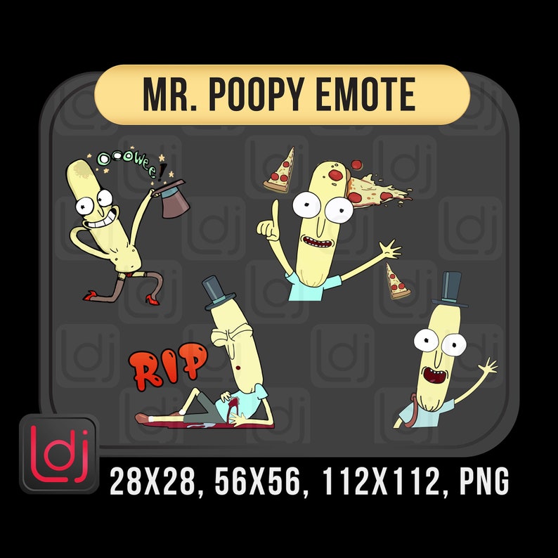 Get Schwifty With Mr. Poopy! Rick and Morty Emote Pack for Twitch ...