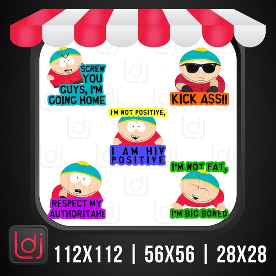 Awesome South Park Eric Cartman Emotes / Badges for Streaming - Etsy ...