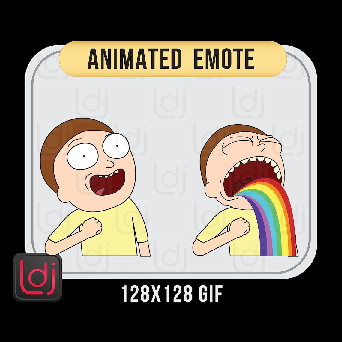 Pack of 2 Animated Morty Emotes - Rainbow Dumping, Twitch / Discord ...