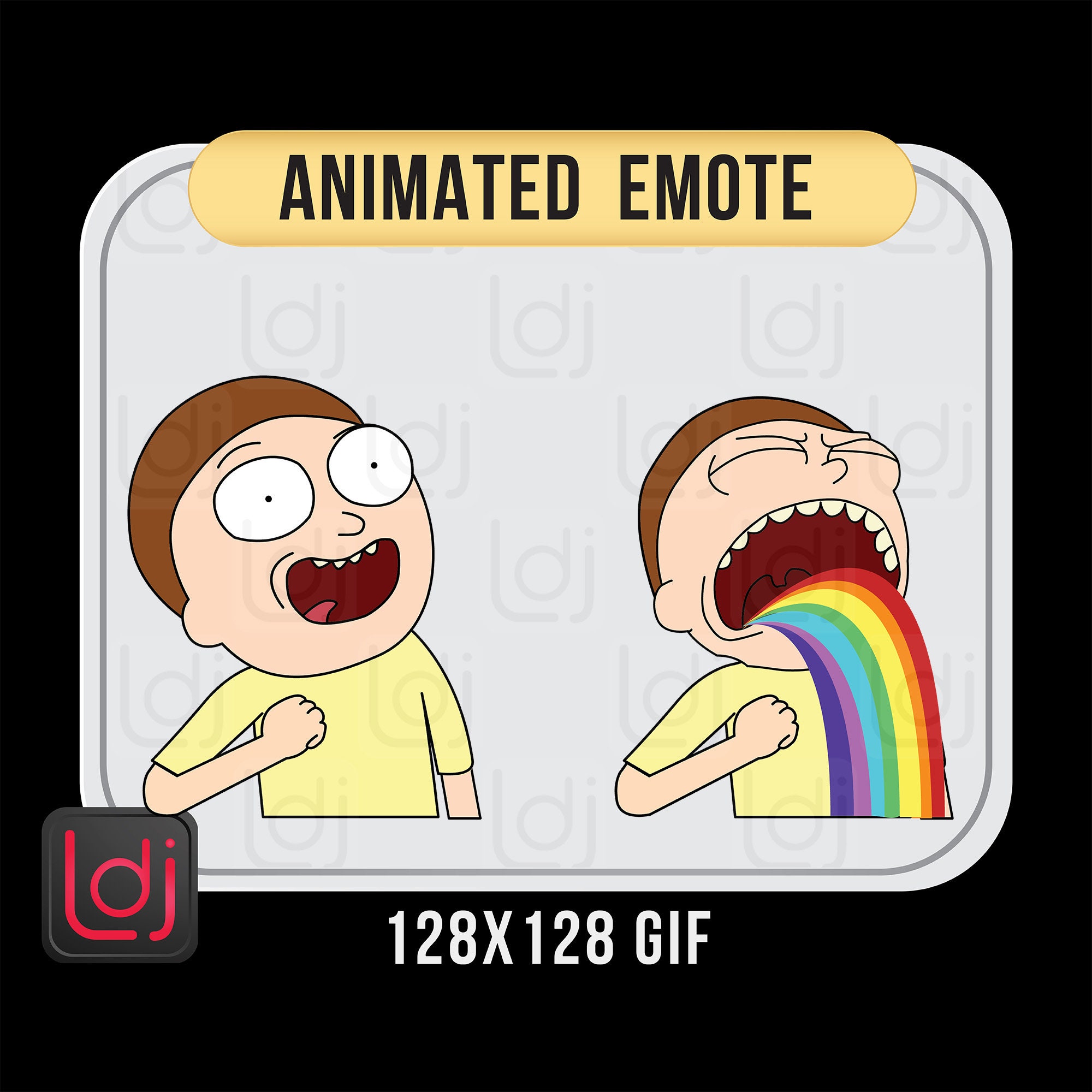 Pack of 2 Animated Morty Emotes - Rainbow Dumping, Twitch / Discord ...