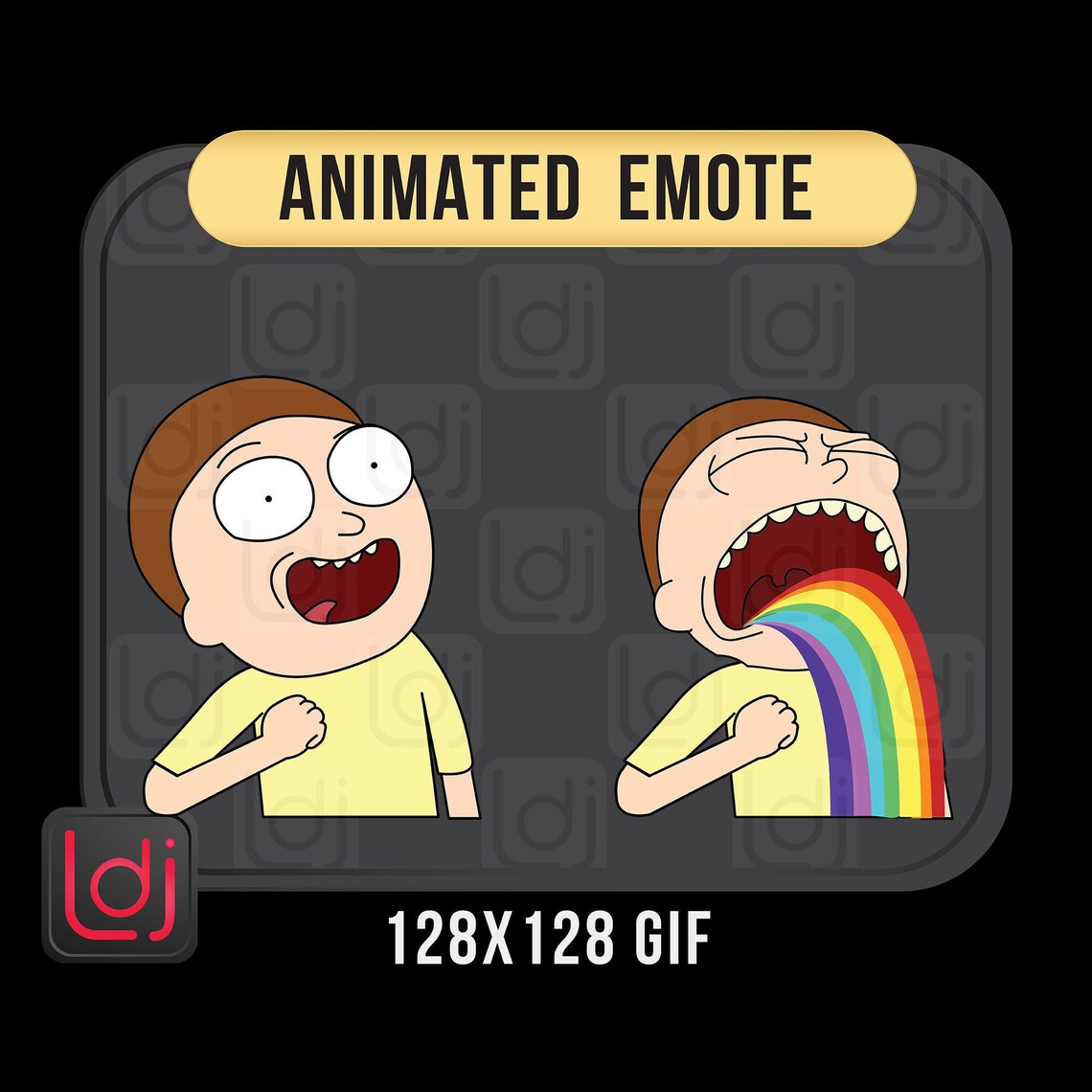 Pack of 2 Animated Morty Emotes - Rainbow Dumping, Twitch / Discord ...