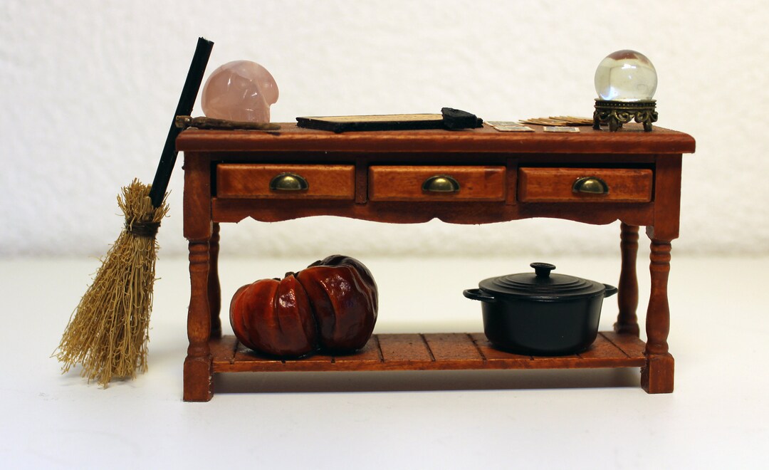 Miniature Witch Table / Wicca / Witches / Wizards / Dollhouse Furniture ...