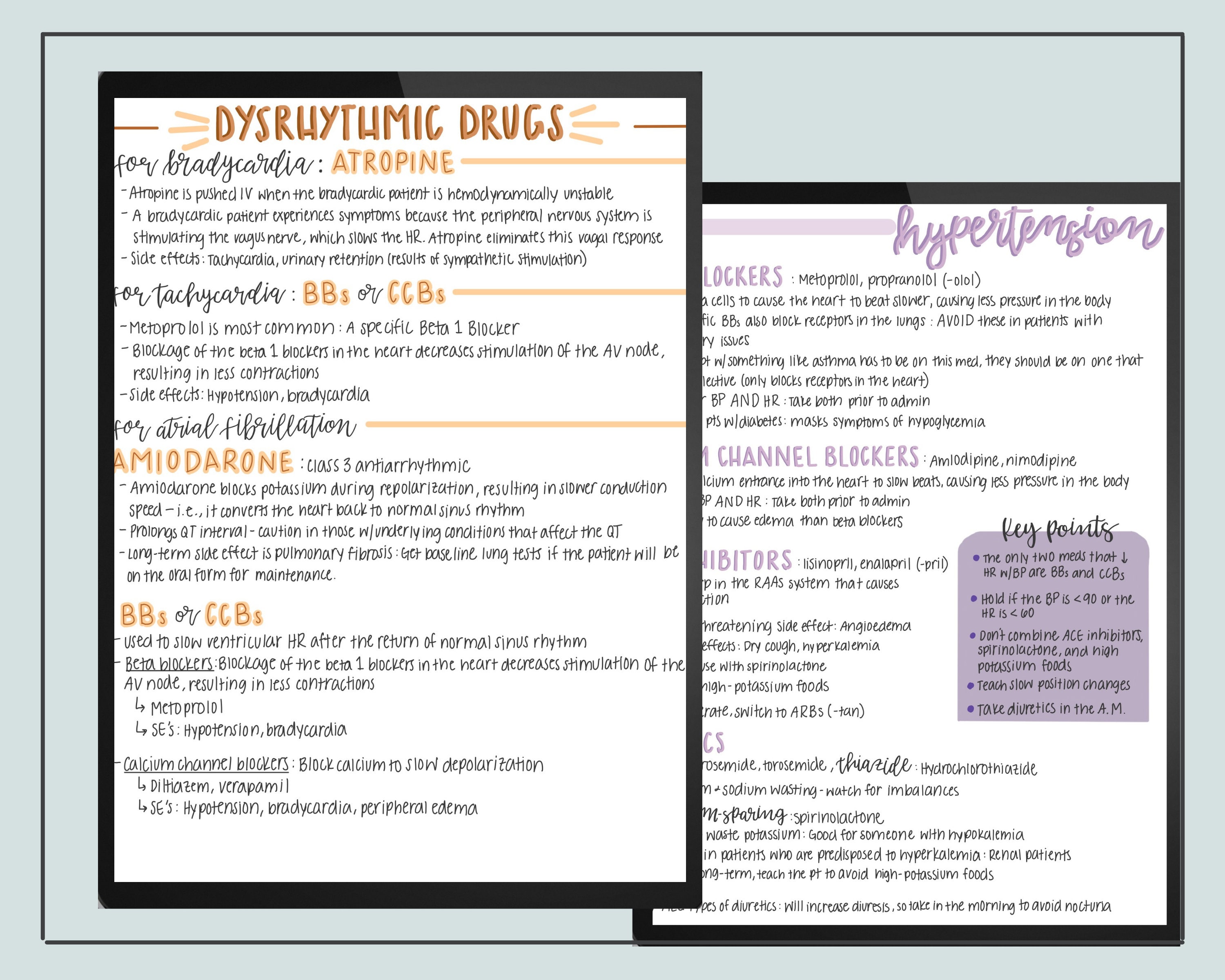 Cardiac Med Note Sheet // Digital Download // Goodnotes File & PDF - Etsy