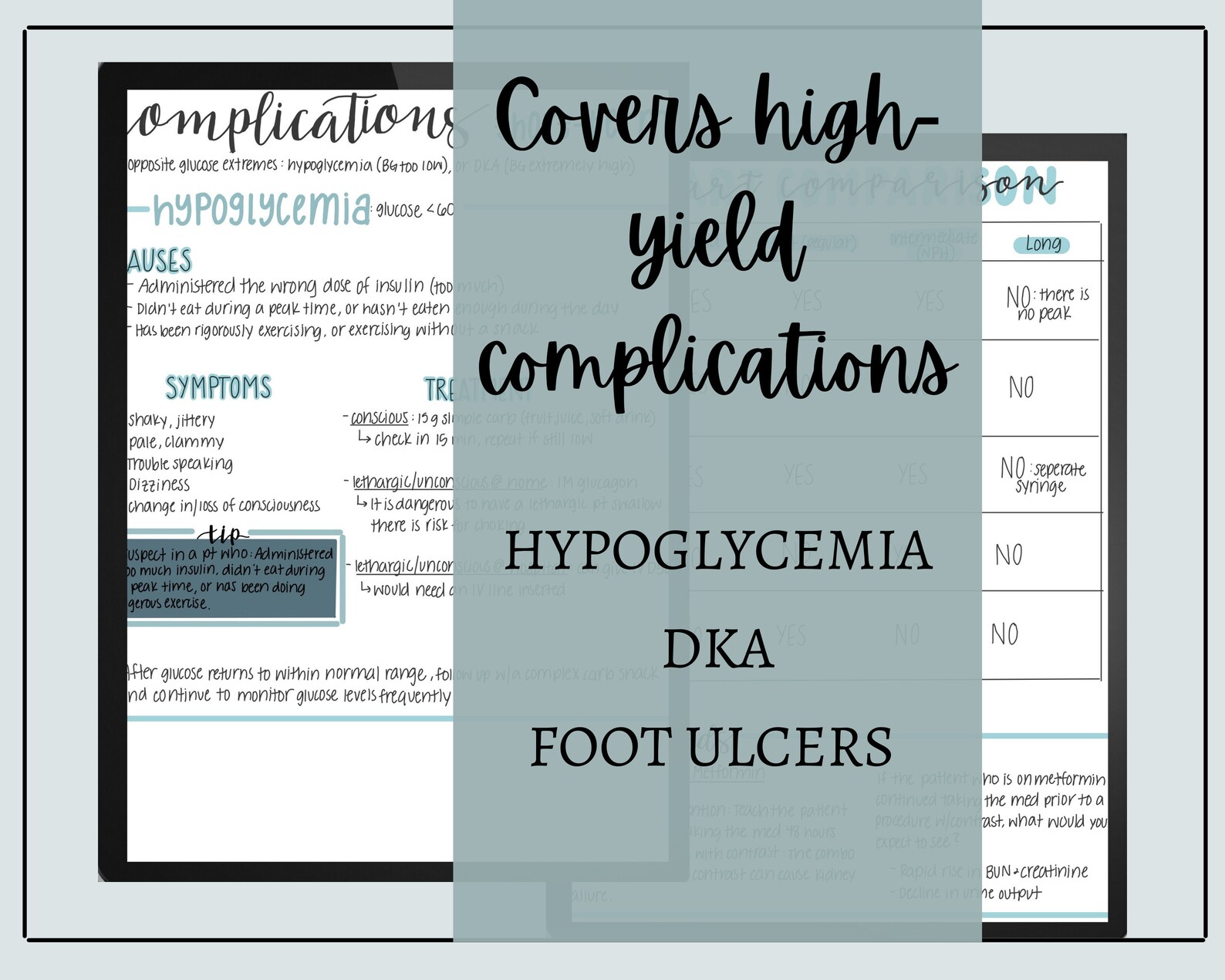 Diabetes Nursing Notes // Digital Download // Goodnotes File & PDF - Etsy