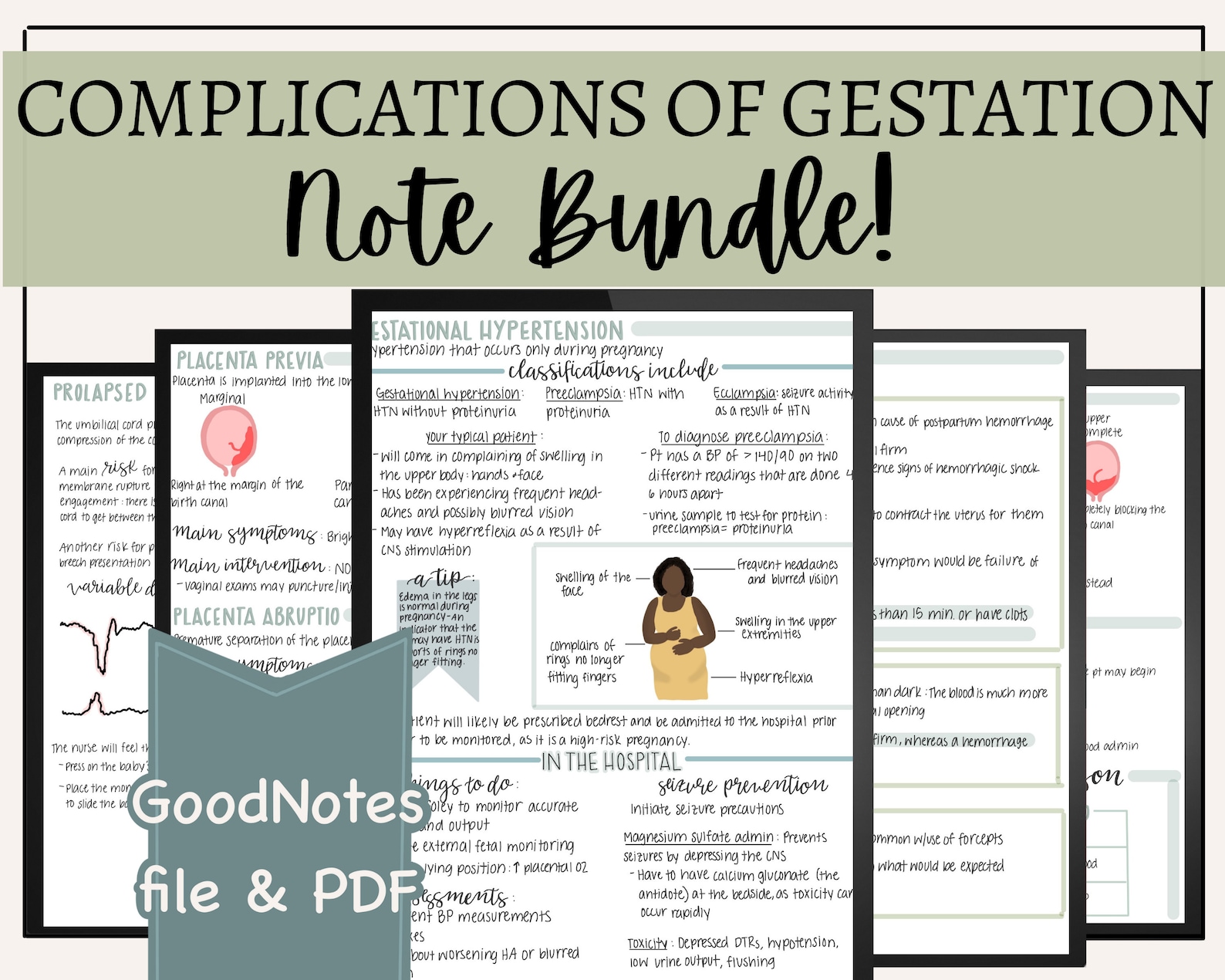 Complications of Pregnancy Nursing Notes // Digital Download ...