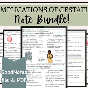 Complications of Pregnancy Nursing Notes // Digital Download ...