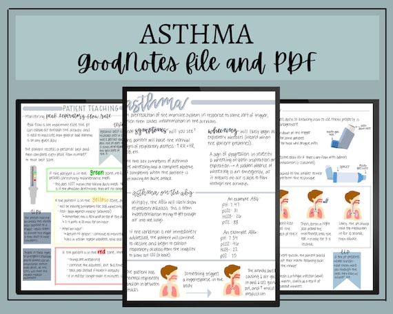Asthma Nursing Notes // Digital Download // Goodnotes File & | Etsy