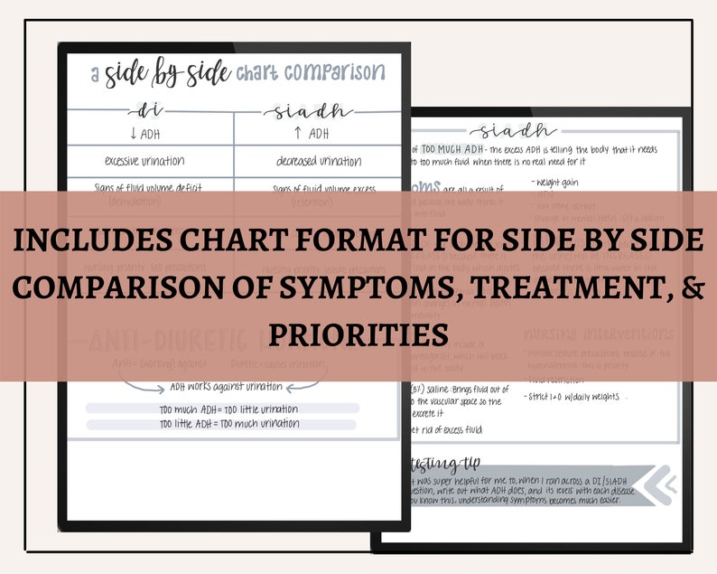 DI, SIADH Nursing Notes // Digital Download // Goodnotes File & PDF - Etsy
