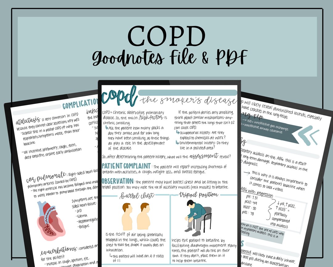 COPD Nursing Notes // Digital Download // Goodnotes File & PDF - Etsy