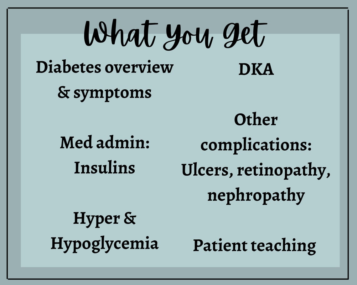 Diabetes Nursing Notes // Digital Download // Goodnotes File & PDF - Etsy
