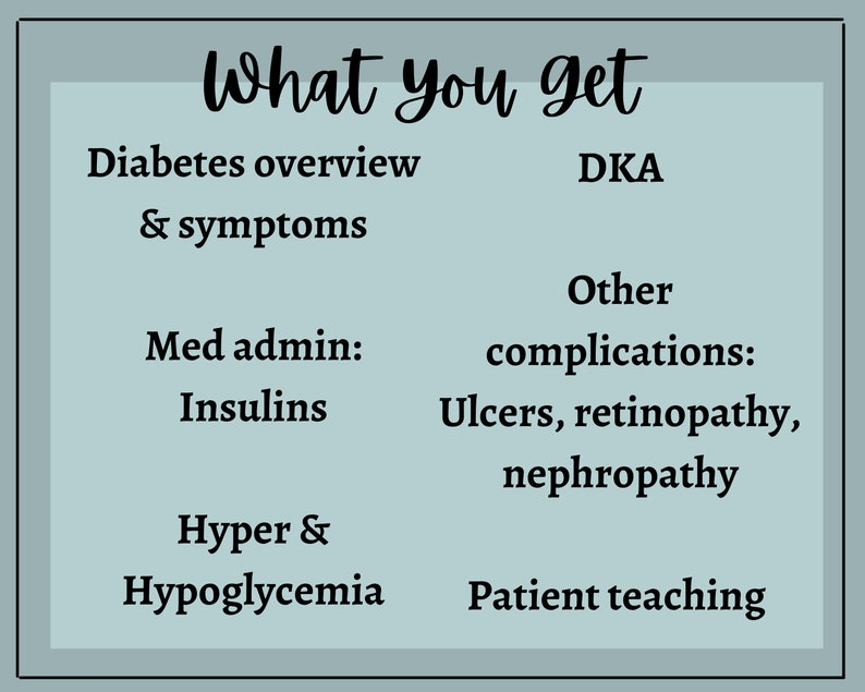 Diabetes Nursing Notes // Digital Download // Goodnotes File & PDF - Etsy