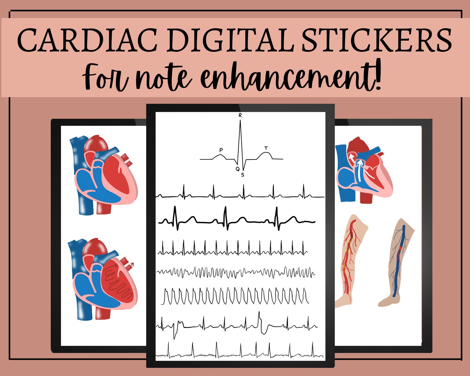 Cardiac Digital Stickers // Digital Download // Goodnotes File - Etsy