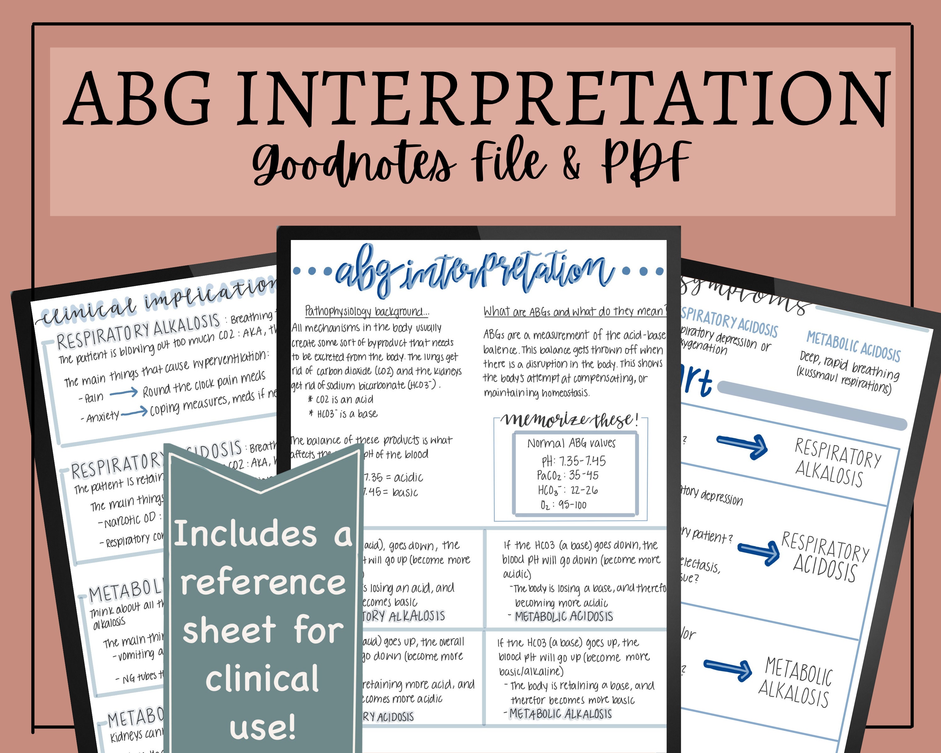 ABG Interpretation Nursing Notes - Etsy