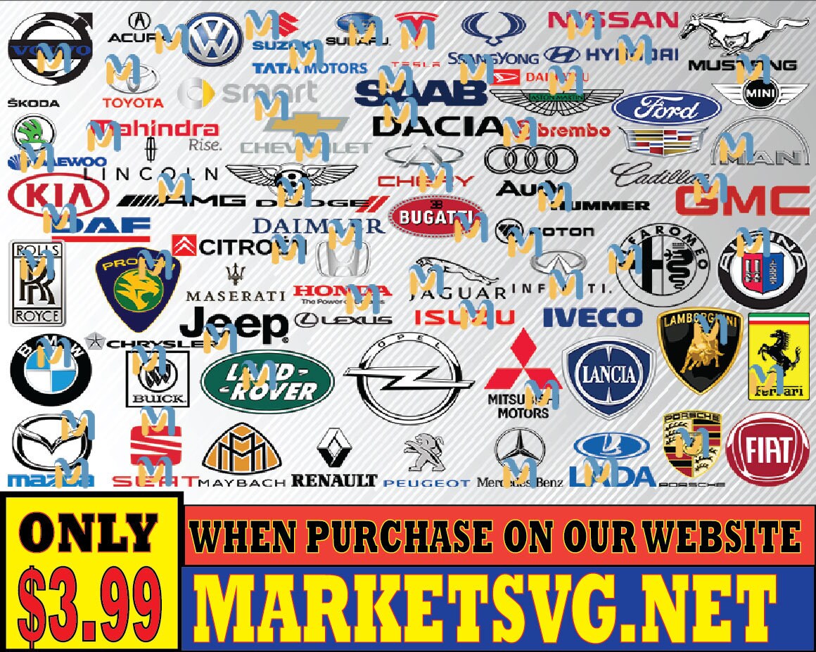 Bundle 70 Files World's Car Brand Logos Bundle Svg Honda - Etsy