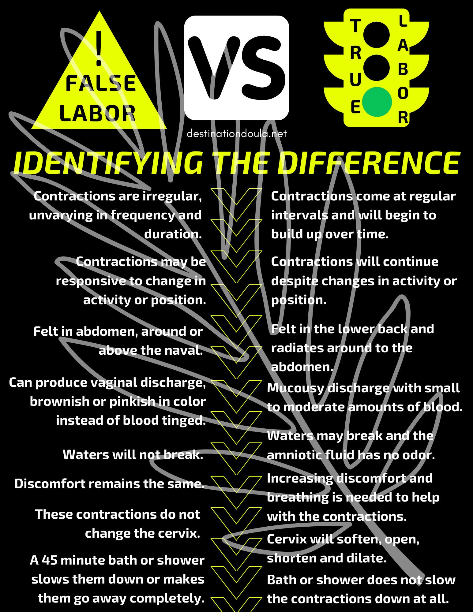 False Vs True Labor Digital Download Printable Virtual Doula Digital ...