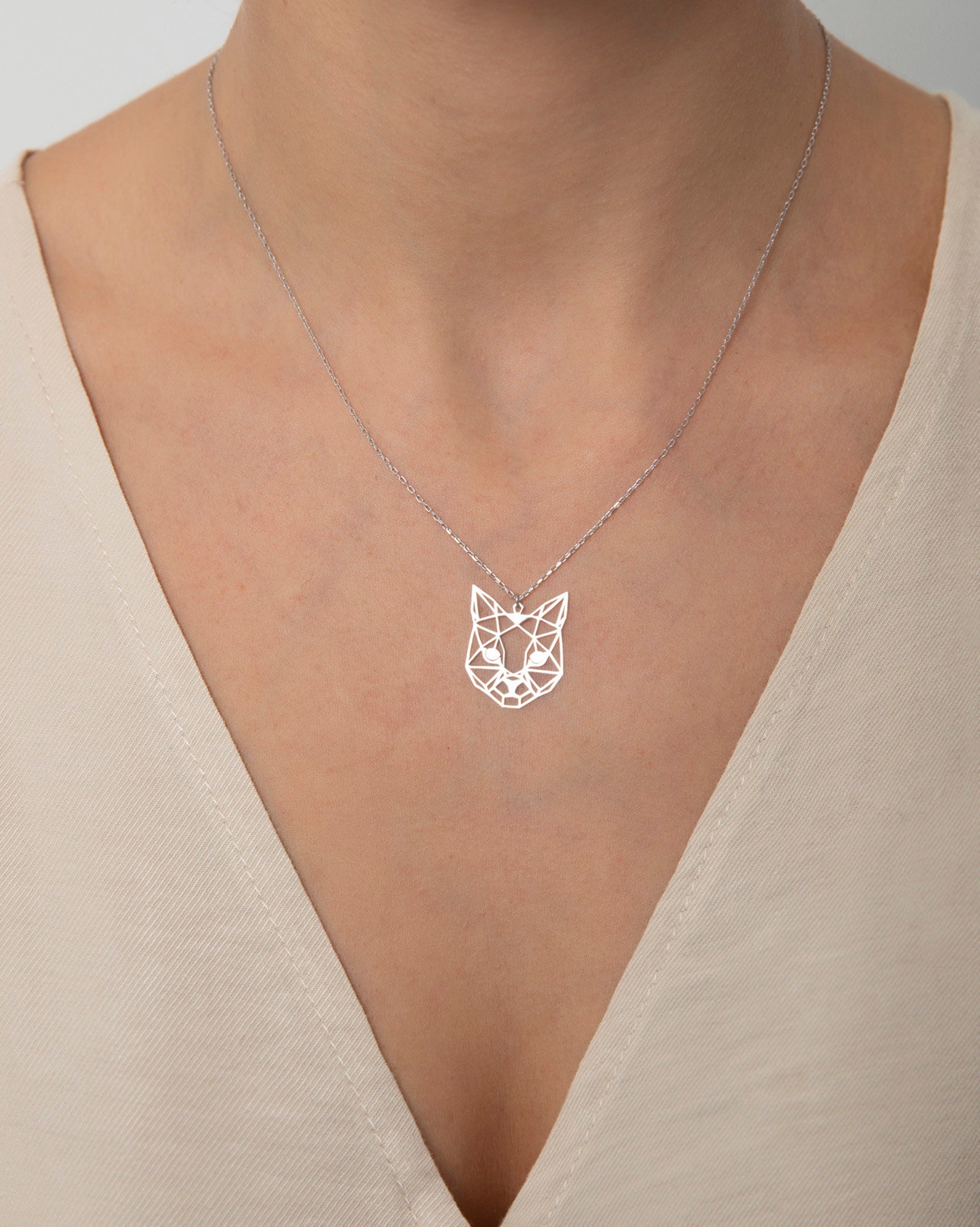 Origami Puma Necklace in Silver Unique Animal Lover Gift - Etsy