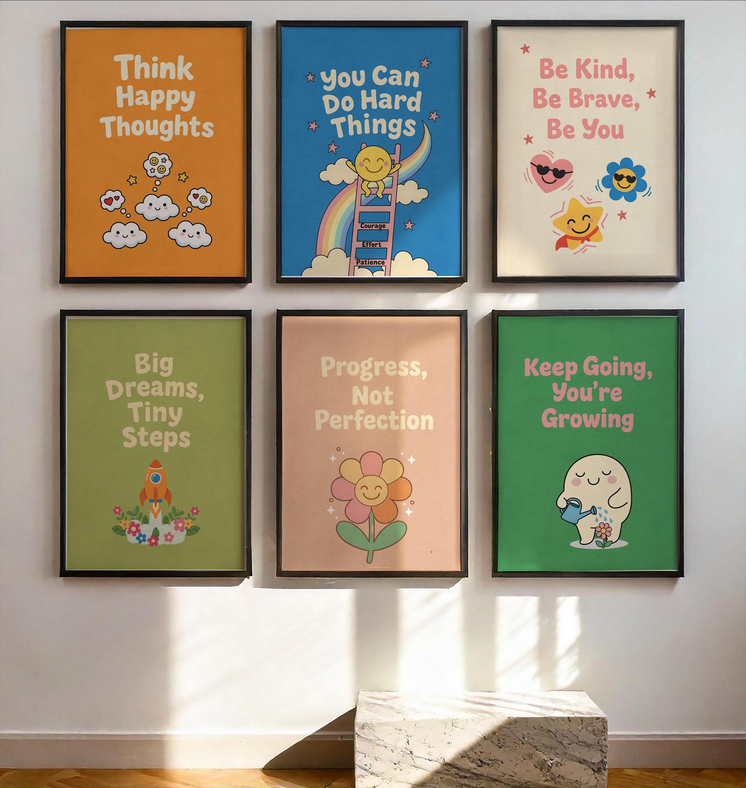 Retro Classroom Printable Set - Growth Mindset & SEL Posters for Kids ...