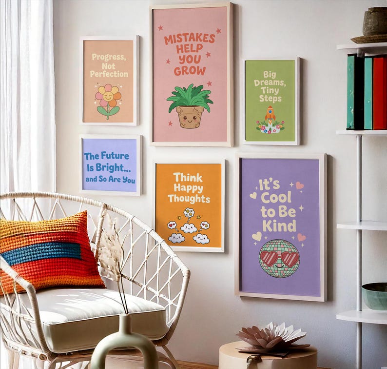Retro Classroom Printable Set - Growth Mindset & SEL Posters for Kids ...