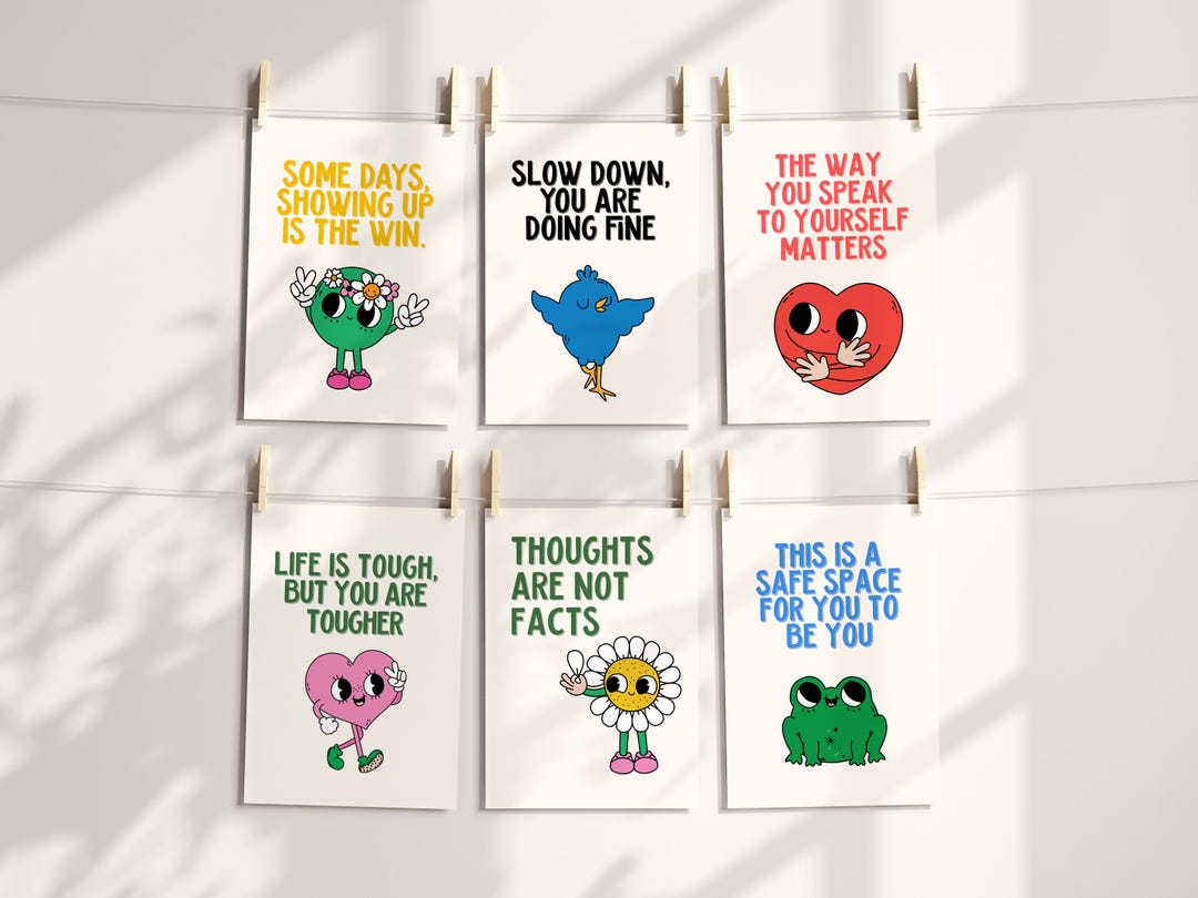 Retro Motivational Posters for Teens: Classroom Mental Health Decor ...