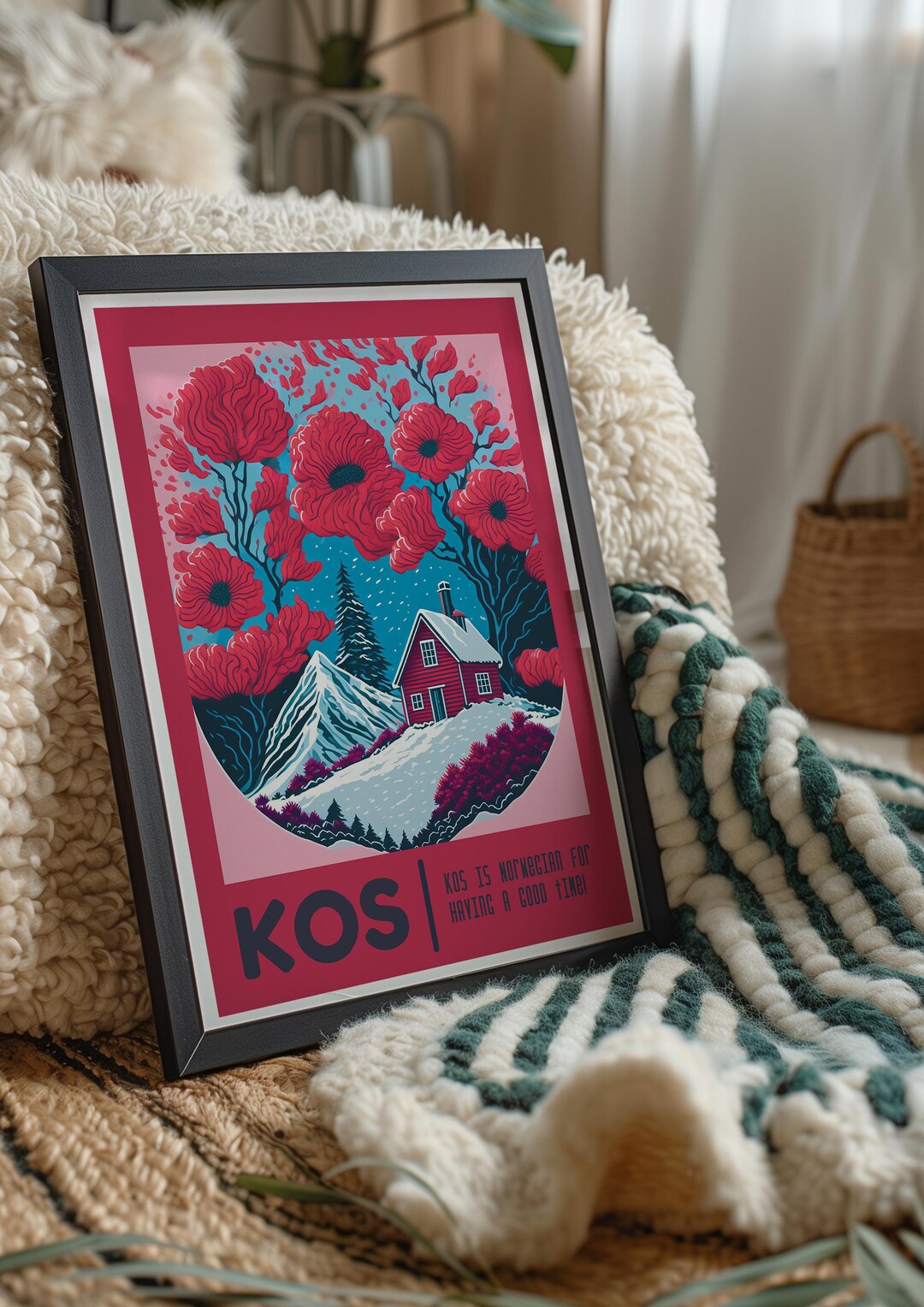 Kos Print – Norwegian Coziness Poster – Funky Maximalist Wall Art for ...