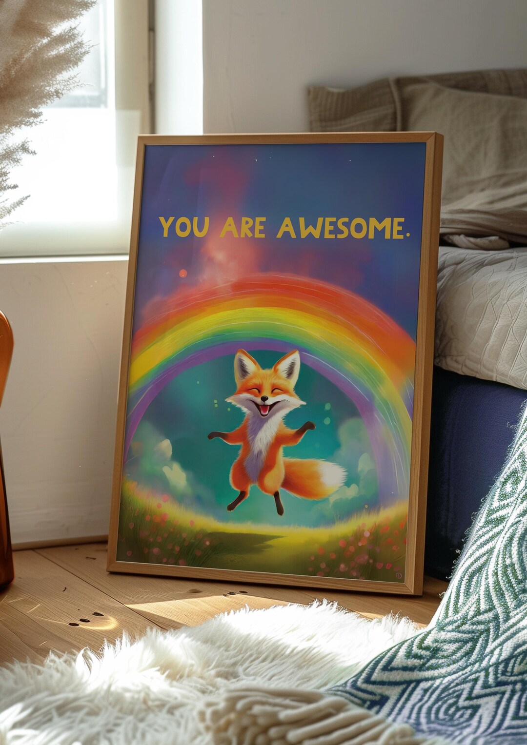 You Are Awesome Kids Motivational Poster, Positive Quote Wall Art ...