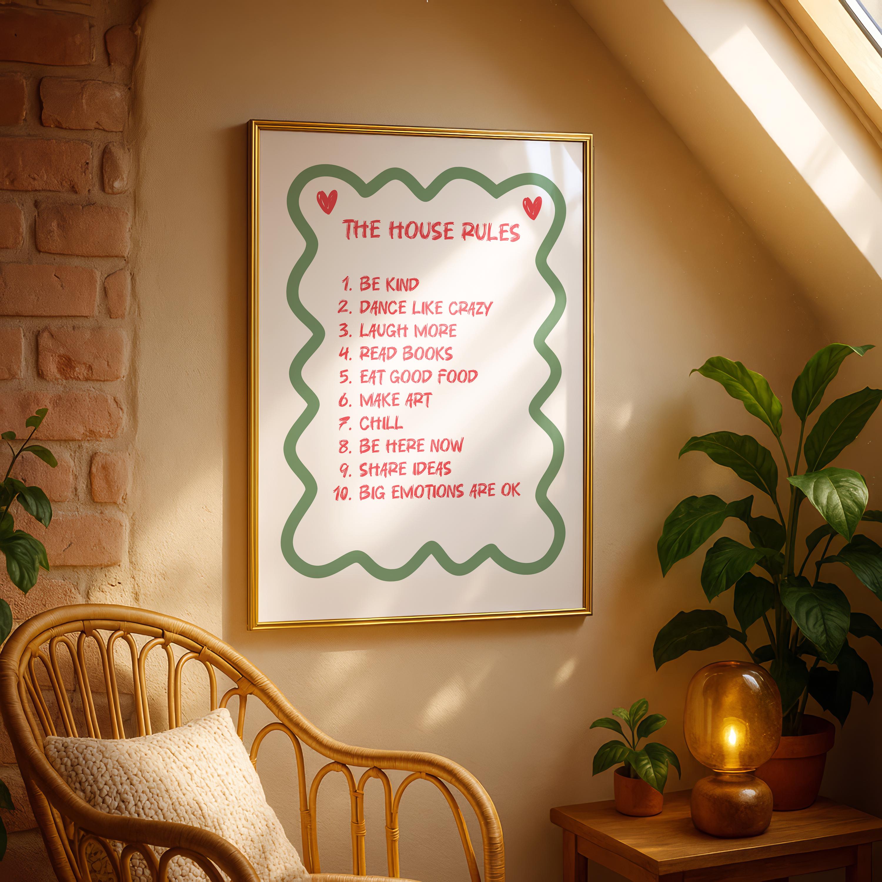 House Rules Print: Funky Family Decor (digital Download) - Etsy
