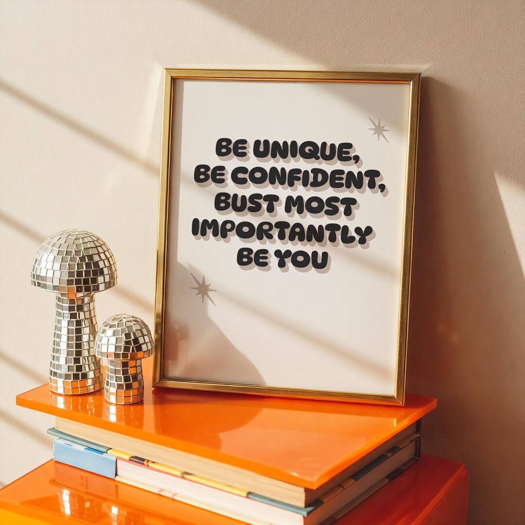 Be You Motivational Poster: Playful Typography, Colorful Teen Room ...
