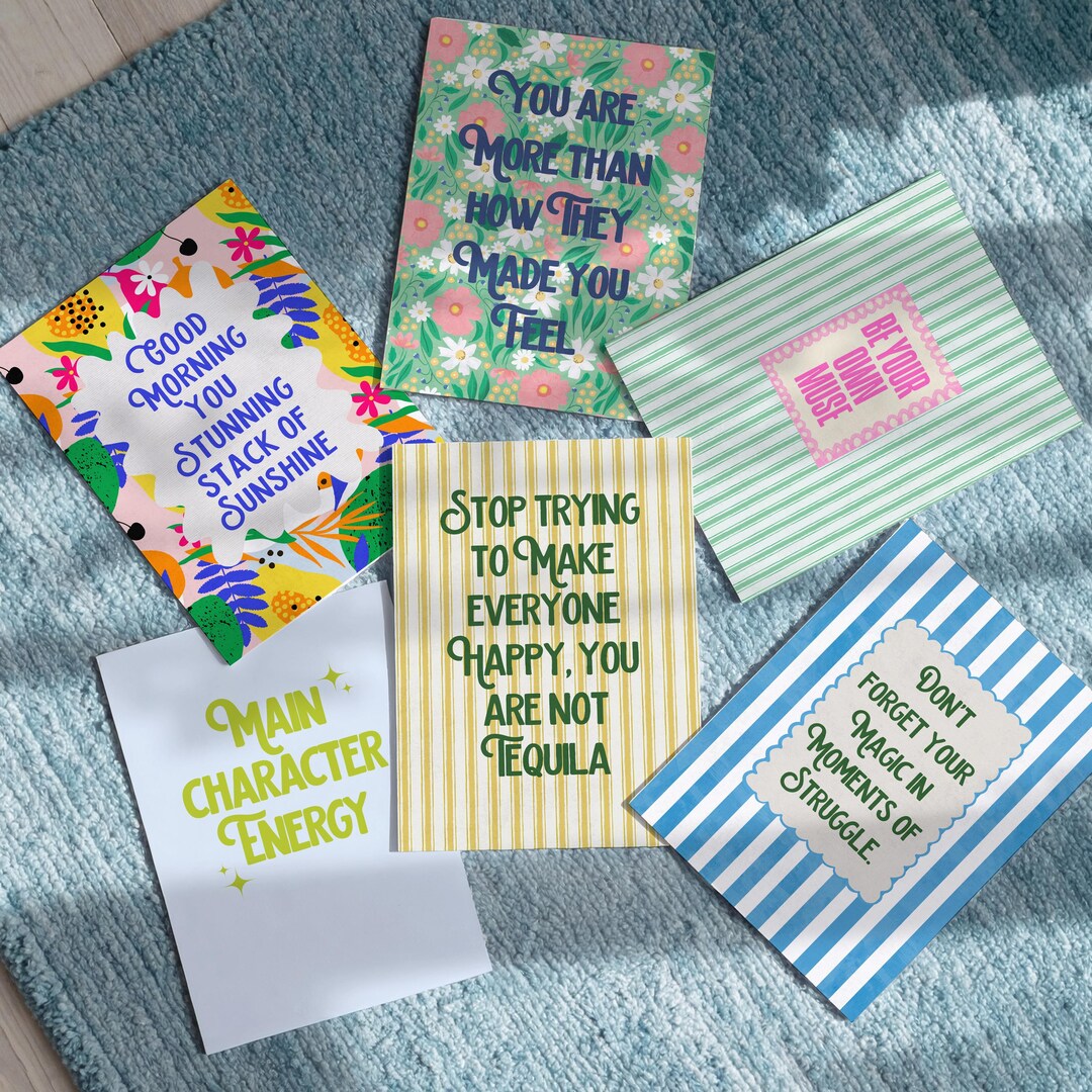 Main Character Energy Poster Set: 6 Bold Feminine Art Prints (digital ...