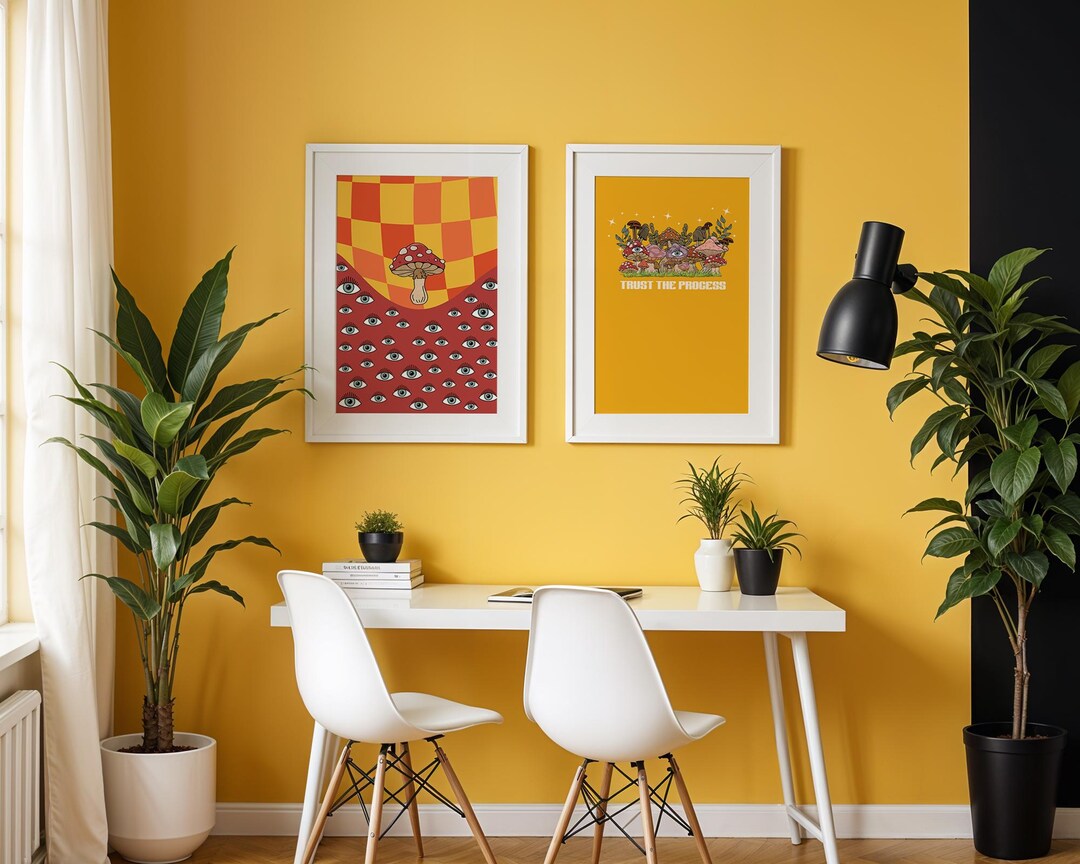 Funky Mushroom Poster: Retro Maximalist Home Decor (digital Download ...