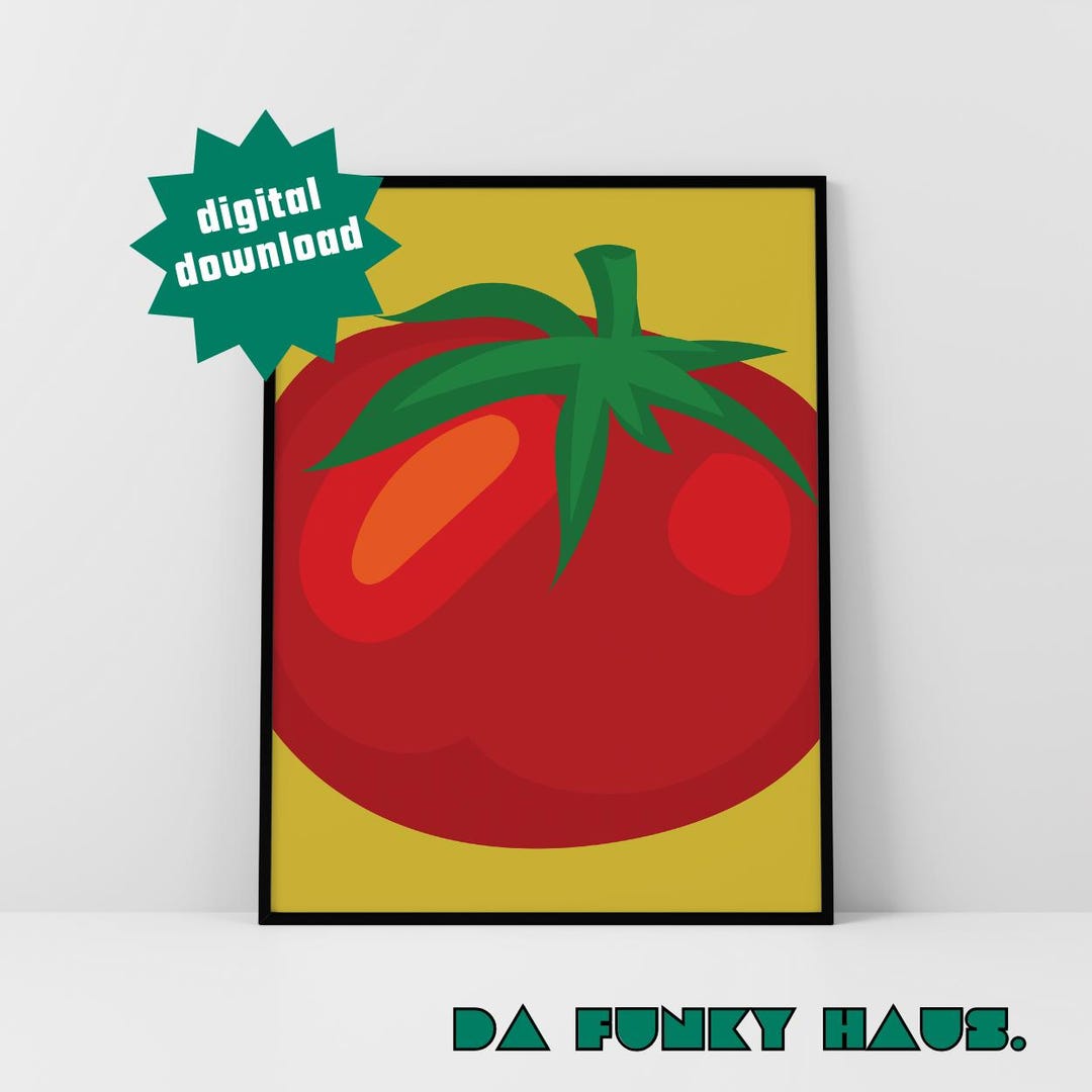 Max Tomato Poster Retro Kitchen Home Decor Funky Maximalist Trendy Wall ...