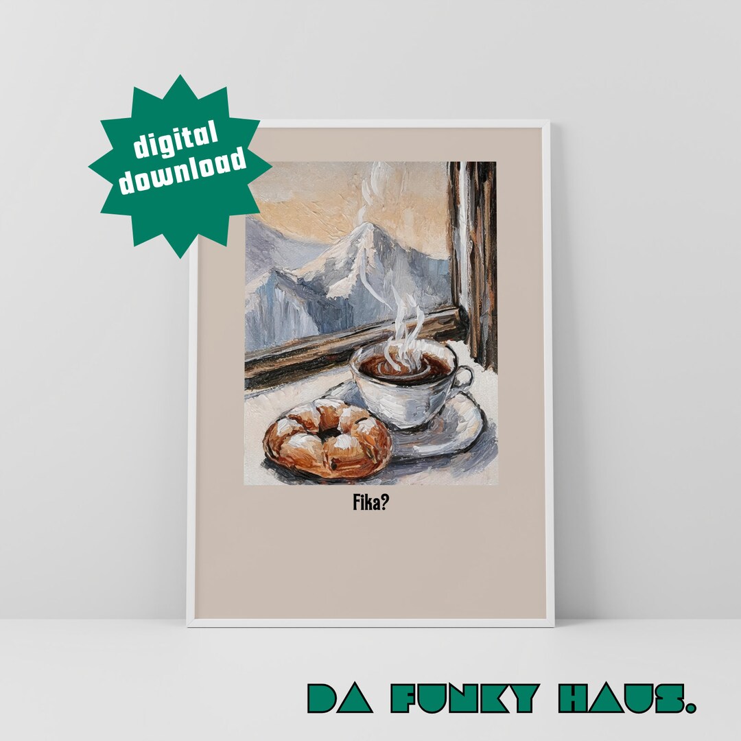 Fika Print | Digital Download Poster | Aesthetic Print | Housewarming ...