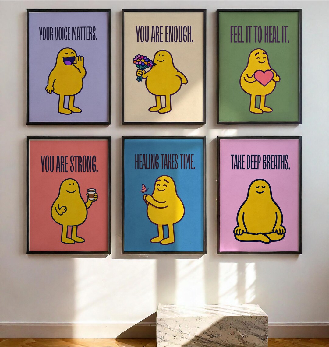Positive Affirmation Poster Set, Mental Health Decor Bundle - Etsy