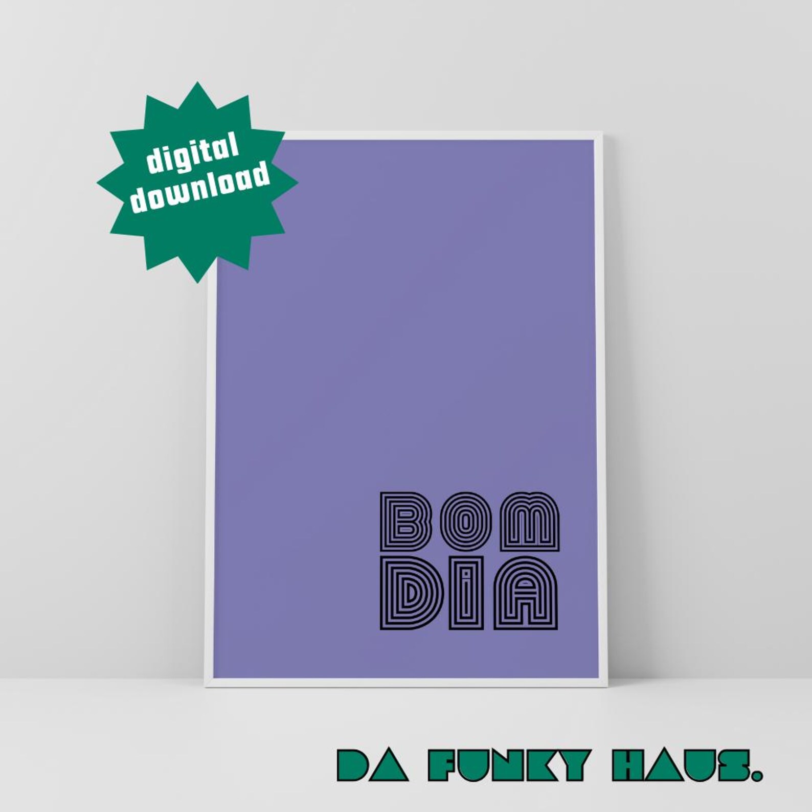 Bom Dia Print Instant Digital Art Poster Brazilian Portuguese ...