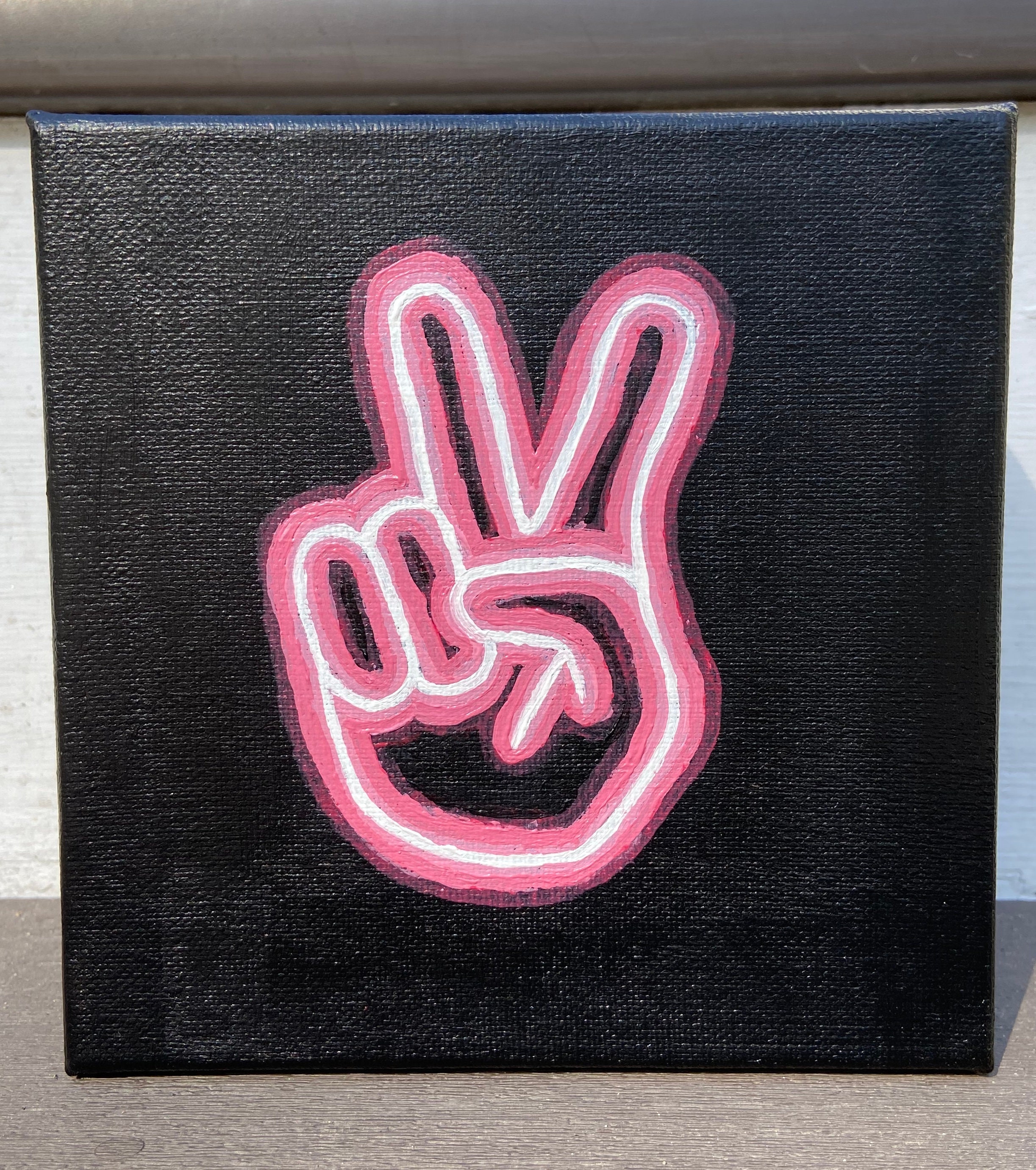 Neon Peace Sign Painting - Etsy