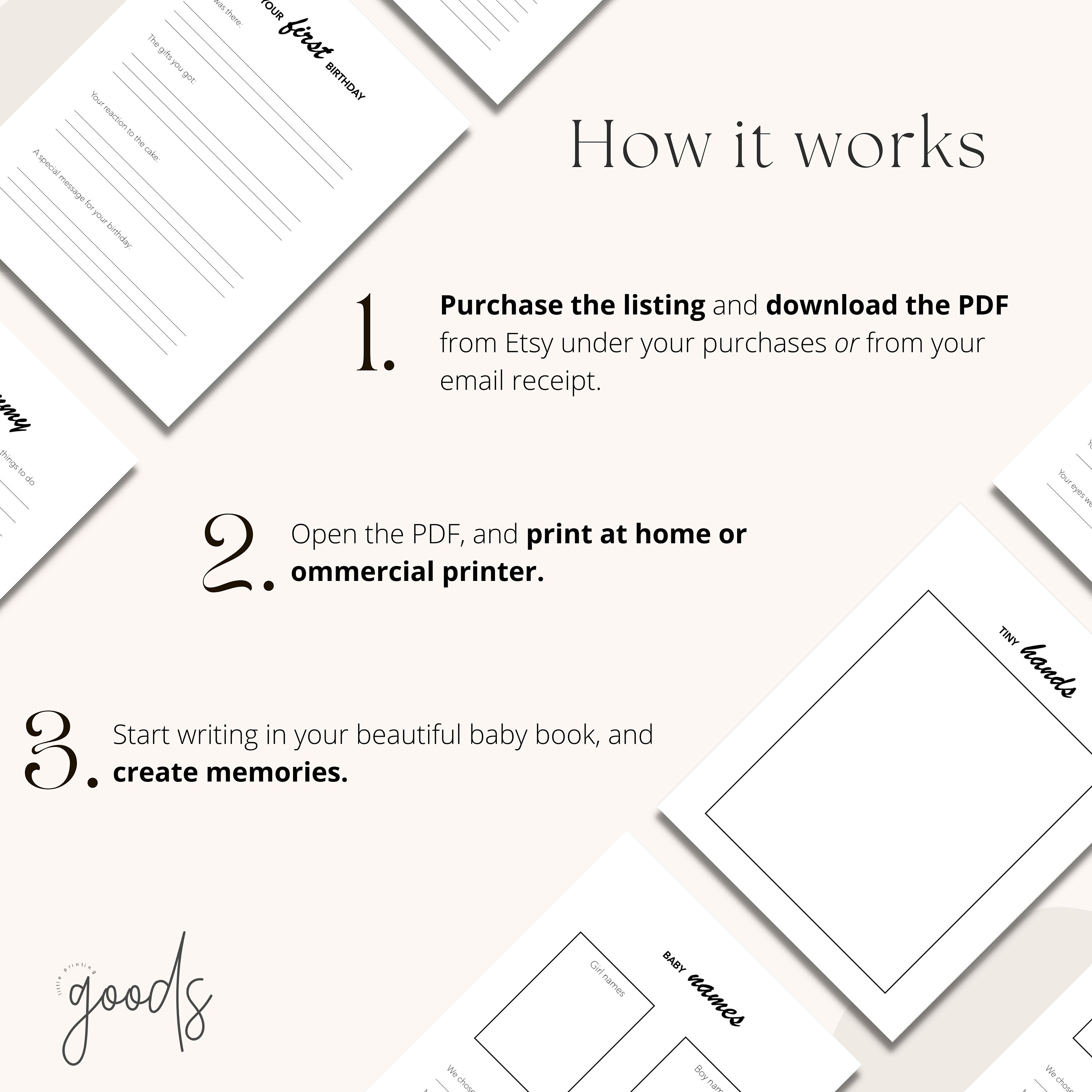 Printable Baby Journal, Pregnancy Journal, Baby Book, Baby Milestones ...