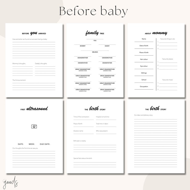 Printable Baby Journal, Pregnancy Journal, Baby Book, Baby Milestones ...