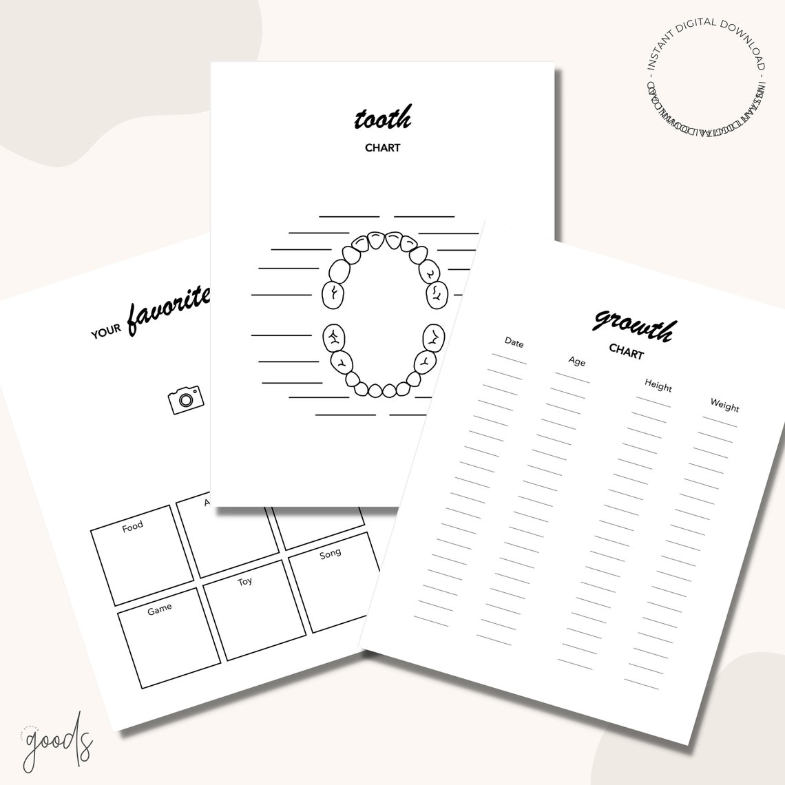 Printable Baby Journal, Pregnancy Journal, Baby Book, Baby Milestones ...