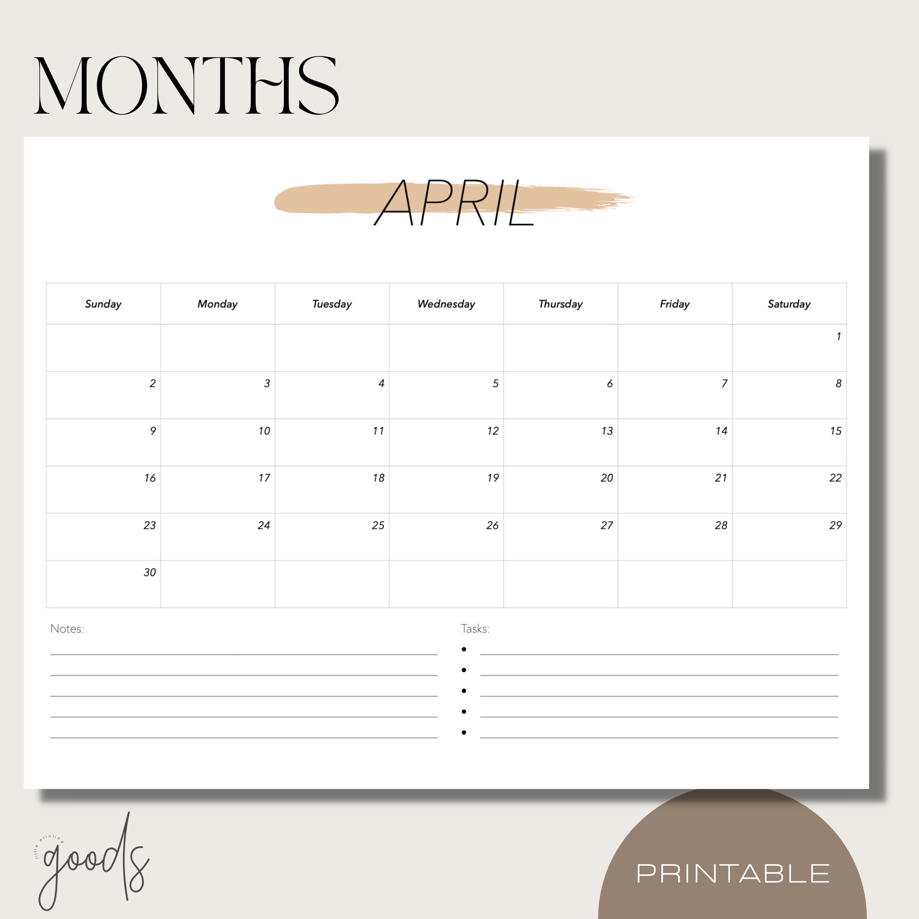 2023 Printable Calendar | Minimalistic Calendar | Printable Calendar ...