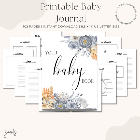 Printable Baby Journal Pregnancy Journal Baby Book Baby - Etsy