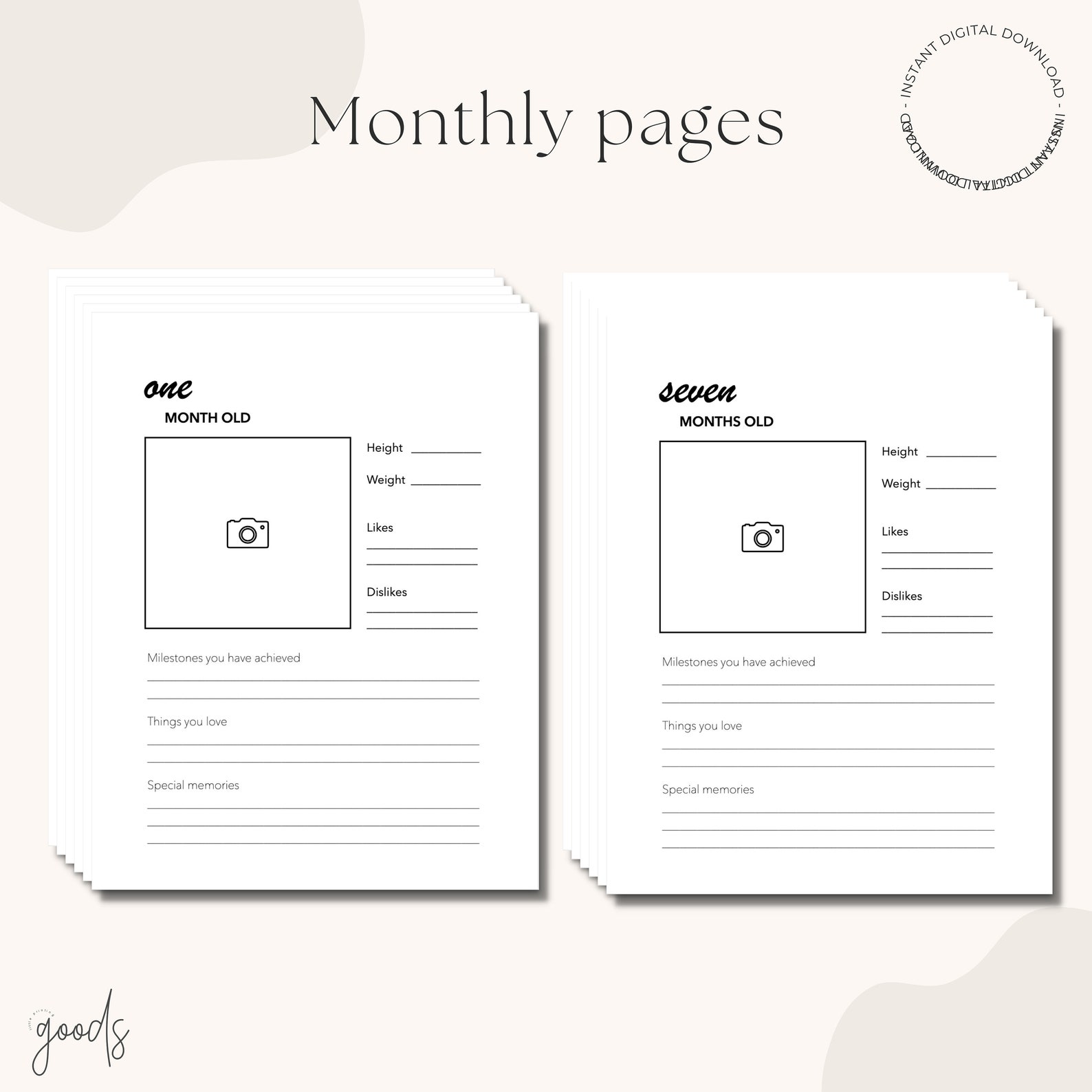 Printable Baby Journal, Pregnancy Journal, Baby Book, Baby Milestones ...