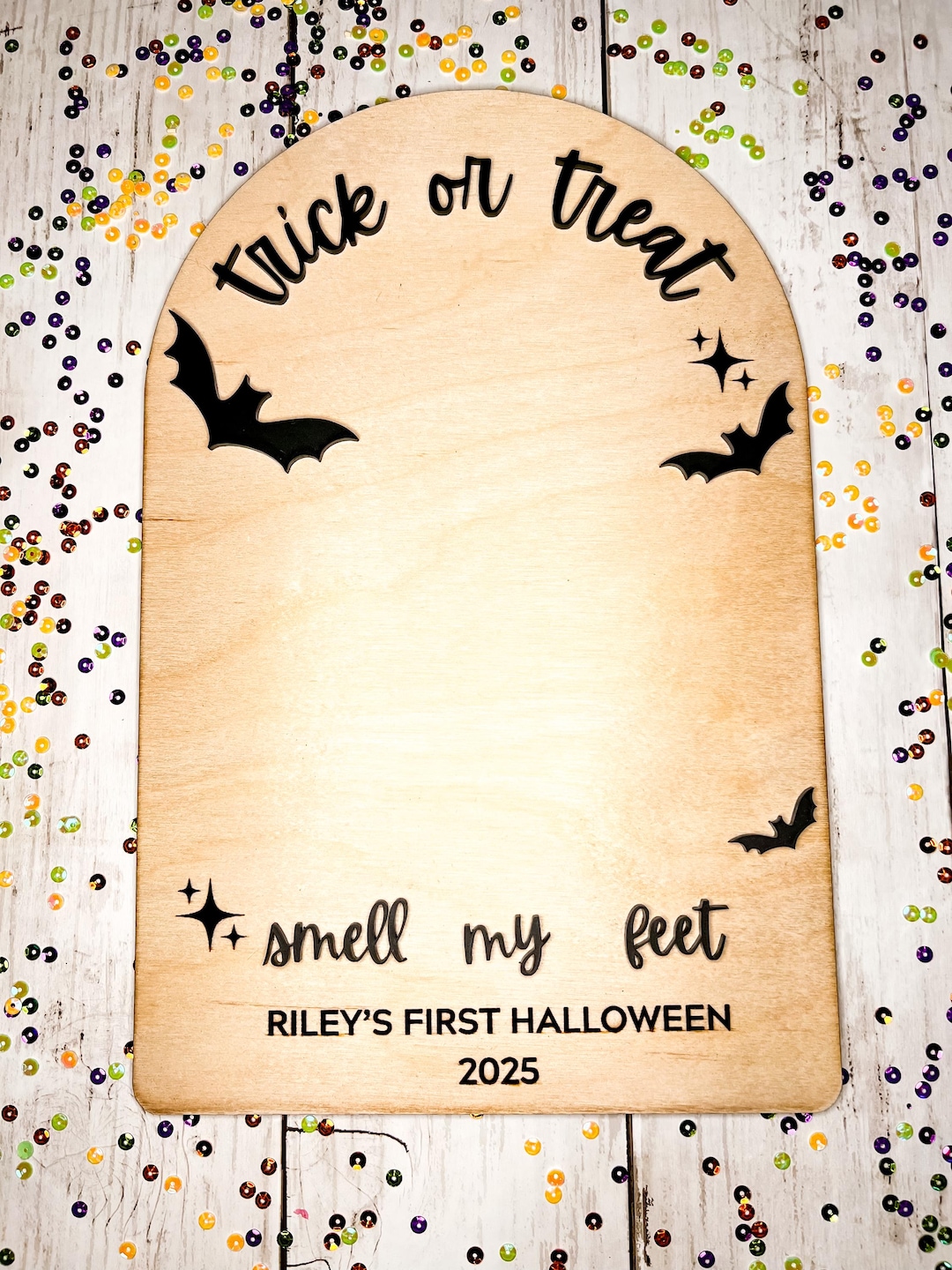 Personalized My First Halloween Baby Milestone Sign | Wooden Photo Prop ...