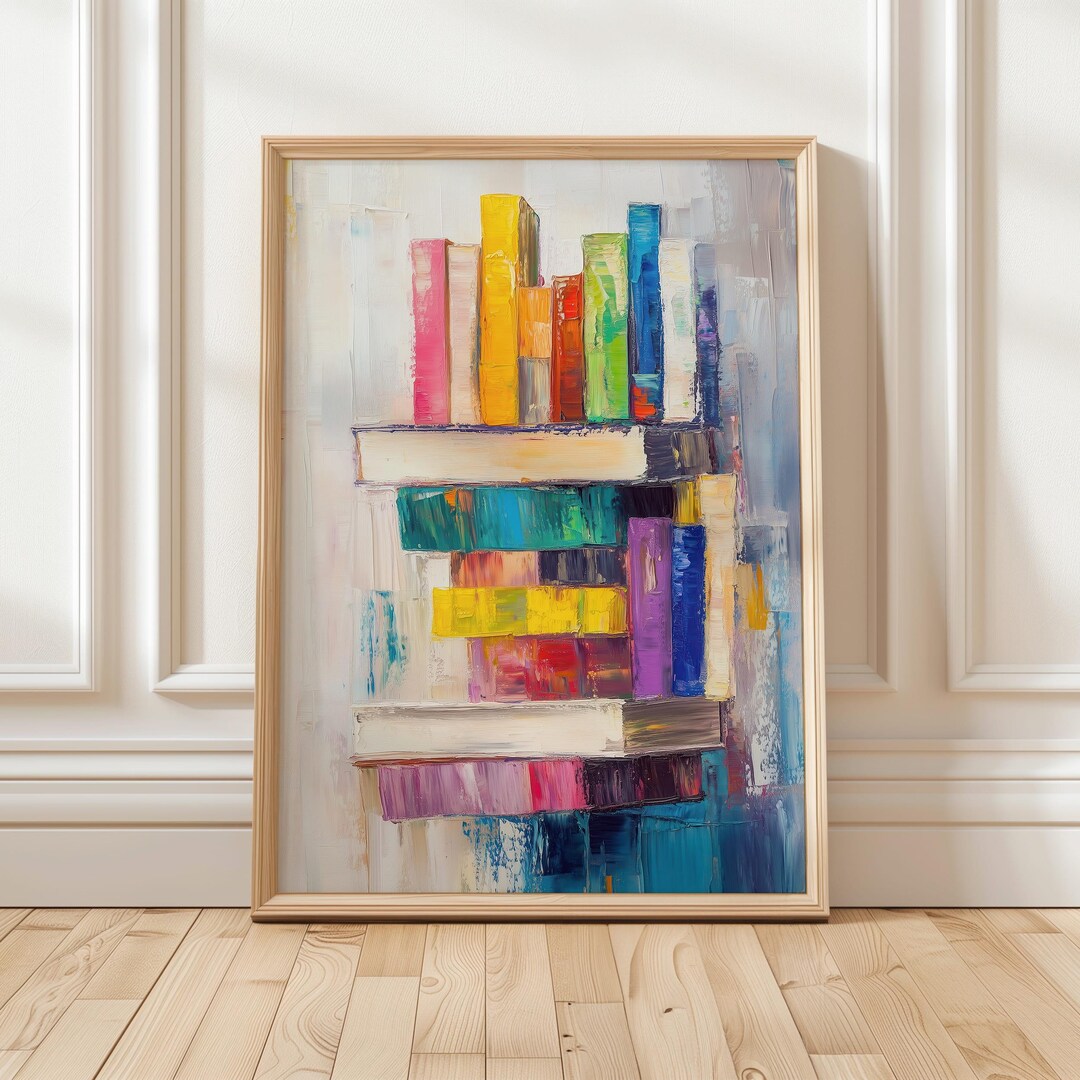 Colorful Abstract Book Art Print | Modern Book Lover Wall Decor ...