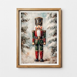 Nutcracker Christmas Art Print, Vintage Holiday Decor, Winter Printable ...
