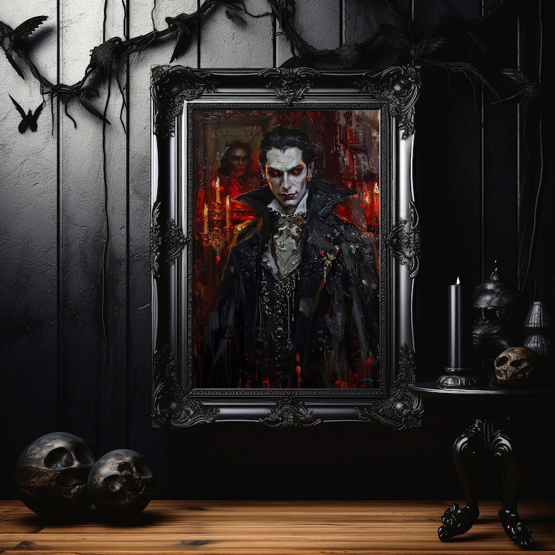 Vampire Gothic Art Print | Dark Fantasy Wall Art | Haunted Vampire ...