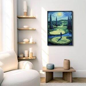 Abstract Golf Course Art Print | Impressionist Golf Landscape | Golfing ...
