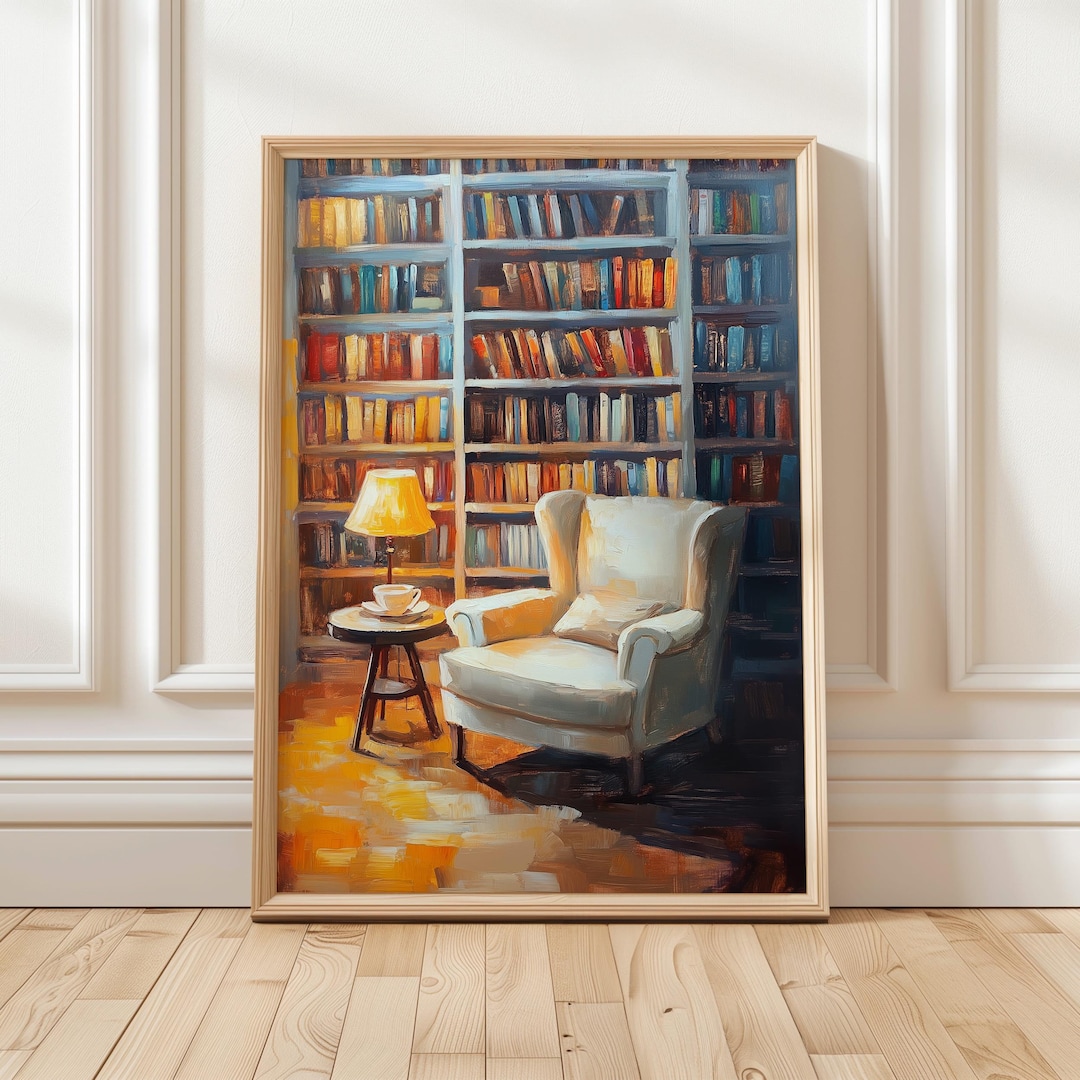 Cozy Reading Nook Art Print | Book Lover's Digital Wall Art | Reading ...