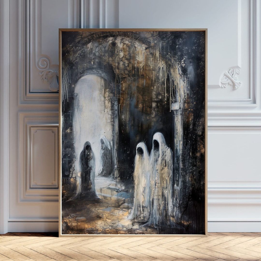 Gothic Ghosts Art Print | Spooky Dark Wall Decor | Halloween Digital ...
